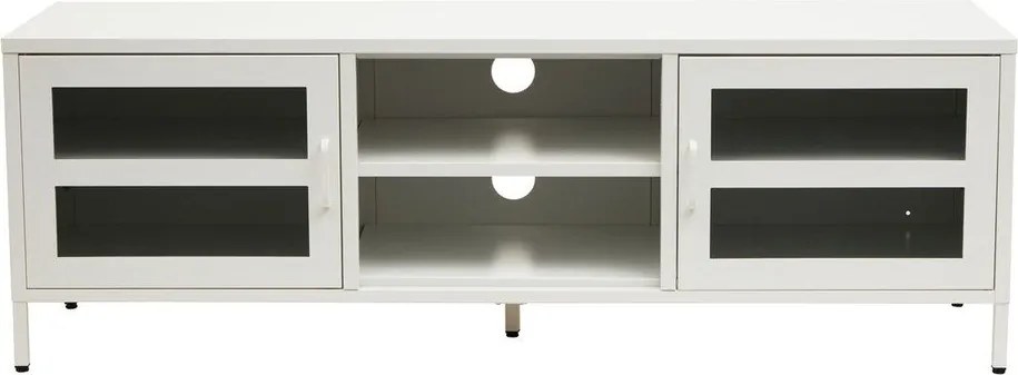 Bílý ocelový TV stolek 150x50x45 cm Acier – Premier Housewares
