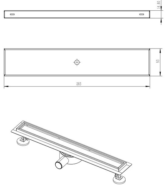 BPS-koupelny Sprchový odtokový žlab 2in1 DL02  100 cm, satén