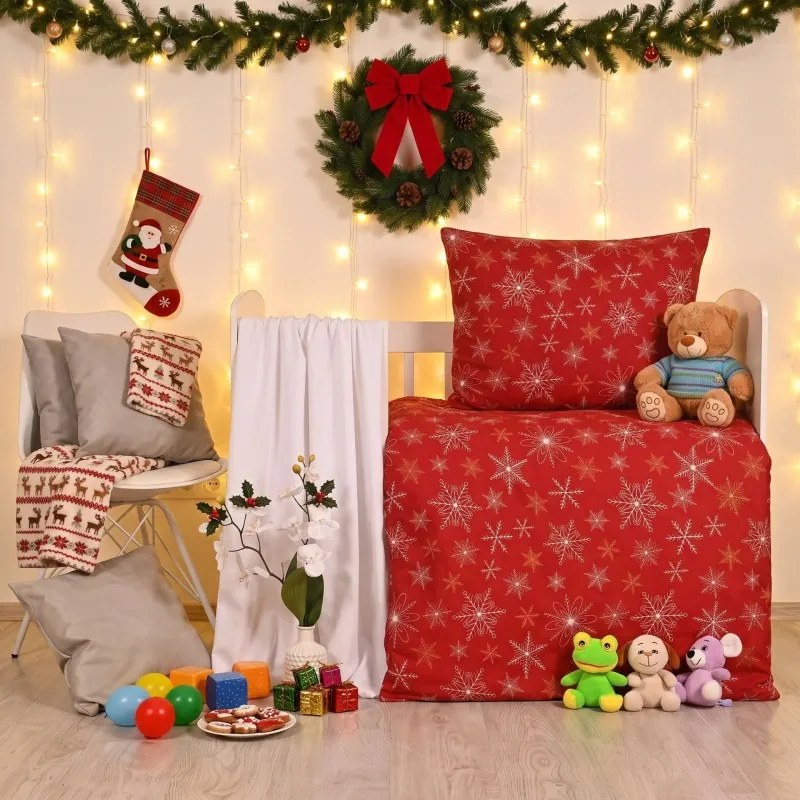 Vánoční povlečení Aurelia červené EMI, Dětský set 90x130 + 45x65