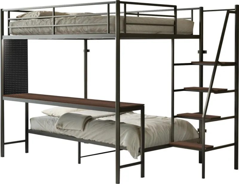 Patrová postel, černá, kov, 90x200, NIVARA Kondela 0000416498