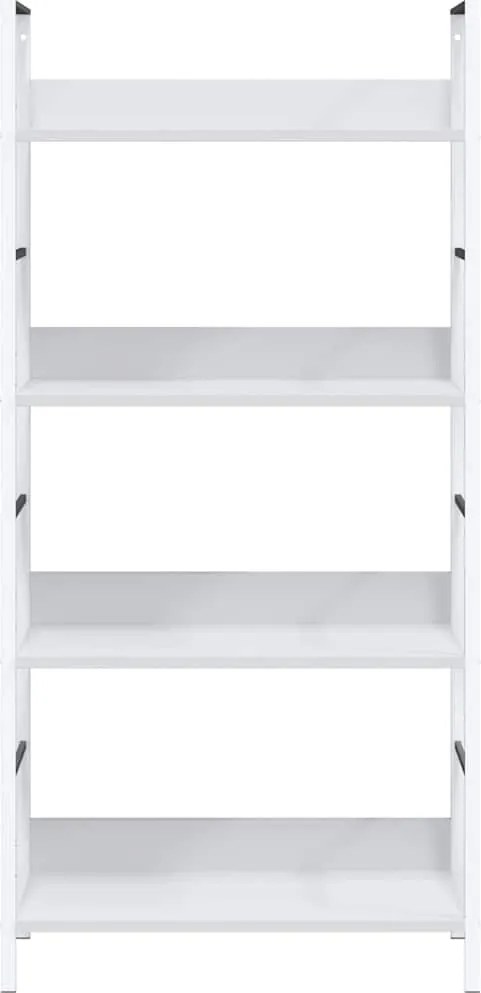 Knihovna se 4 policemi bílá 60x27,6x124,5 cm kompozitní dřevo 288224