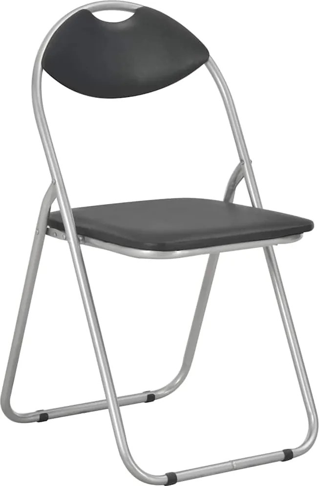 Skládací židle 2 ks, černá, umělá kůže 284407