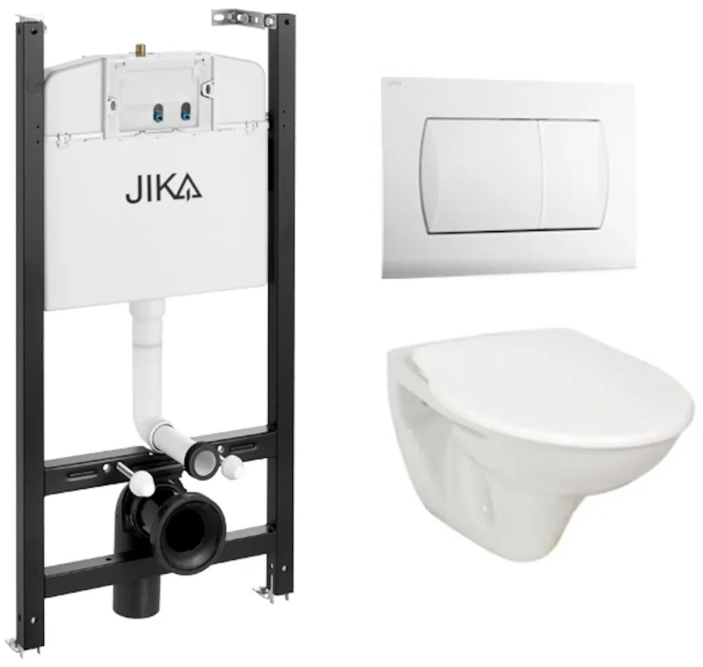 Cenově zvýhodněný závěsný WC set Jika do lehkých stěn / předstěnová montáž+ WC Jika Nila KMPLJIKAS