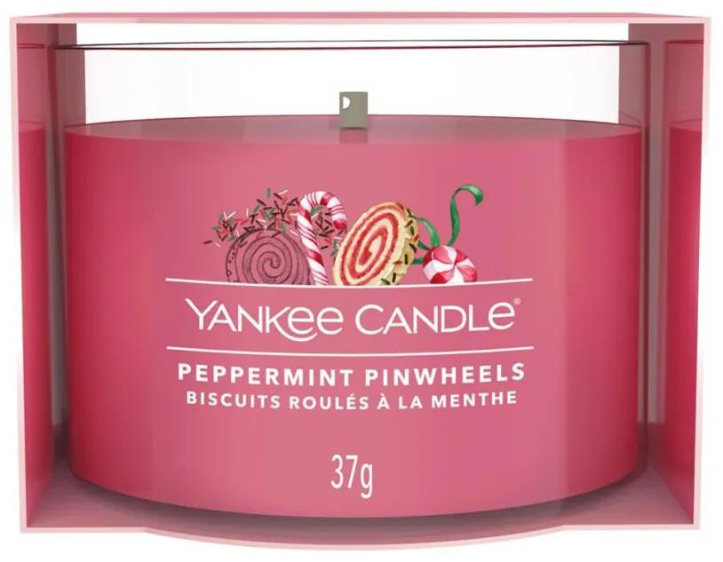 Yankee Candle Votivní svíčka ve skle Peppermint Pinwheels, 37g