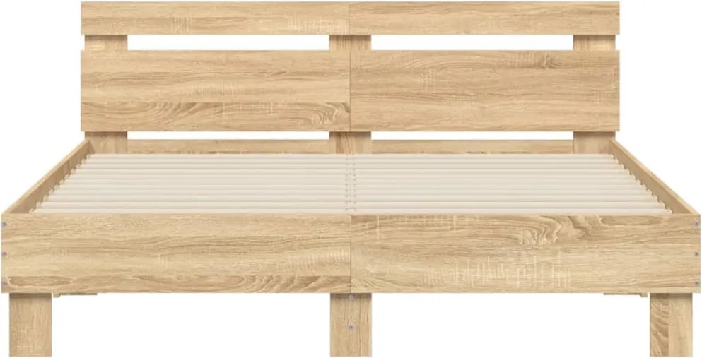 Rám postele s čelem a LED osvětlením dub sonoma 150 x 200 cm 3207541