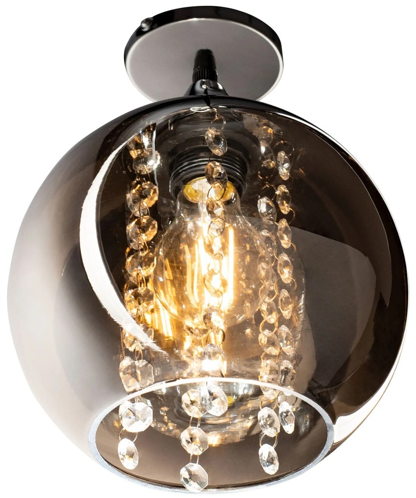 Toolight - Závěsné zrcadlové svítidlo s křišťály 1xE27 60W APP599-1C, chromová, OSW-09671