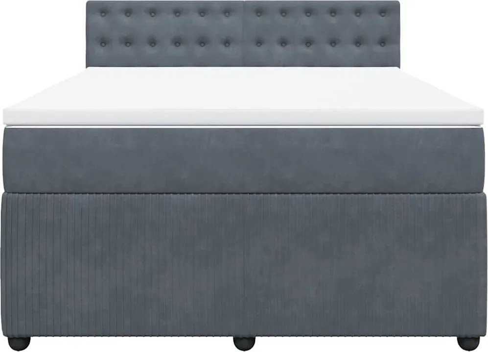 Box spring postel s matrací tmavě šedá 160x200 cm samet 3287795