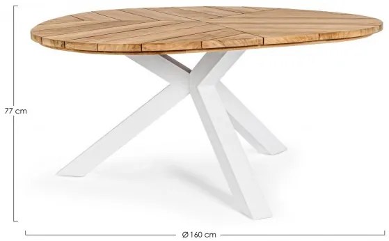BIZZOTTO Kulatý jídelní stůl PALMDALE bílý ø160 cm