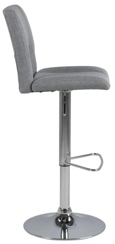 Designová barová židle Nerine světle šedá a chromová