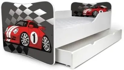 Dětská postel se šuplíkem - Závodní auto - butterfly - 140 x 70 cm
