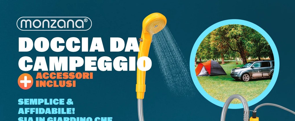 Kempingová sprcha žlutá s Ponorné čerpadlo