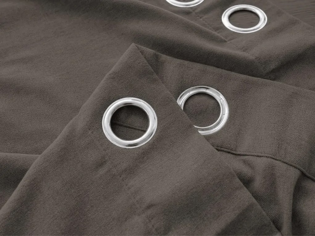 Závěs TAVIO 140x250 cm, šedohnědý Zavěšení: Řasící páska