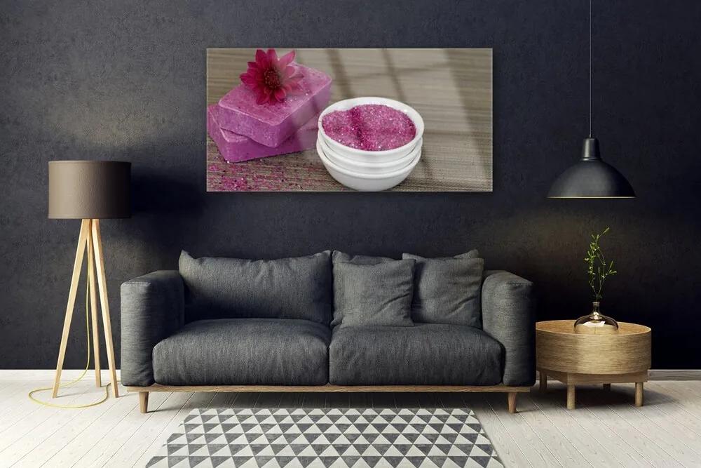 akrylový obraz Písek Mýdlo Umění 120x60 cm