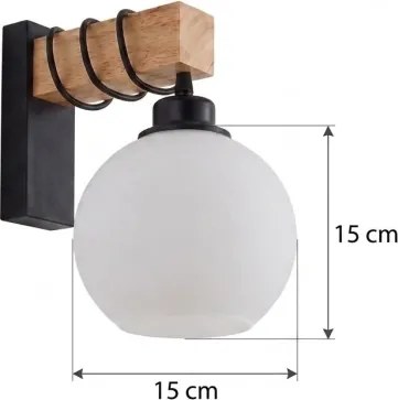 BRILAGI - Nástěnné svítidlo WOOD GLASS 1xE27/60W/230V borovice/černá/bílá