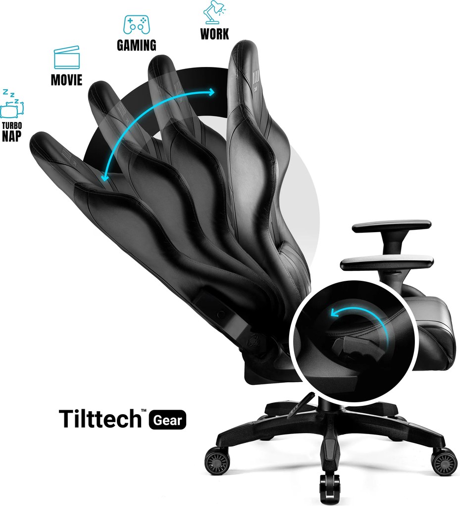 Herní židle z ekokůže Normal Size, černá: Diablo X-Horn 2.0