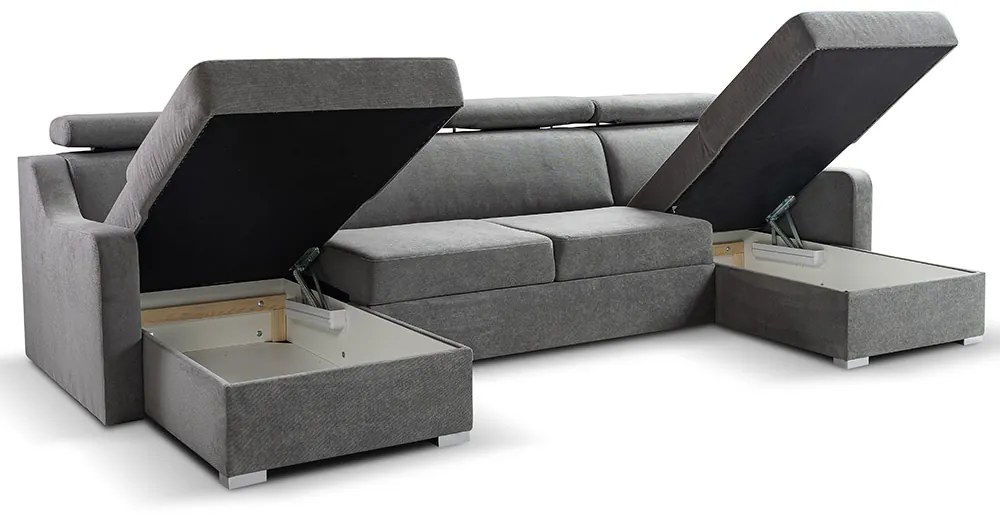 Sedací souprava MIKELI U | 158x301x158 cm | rozkládací + 2x úložný prostor | VÝBĚR TKANINY