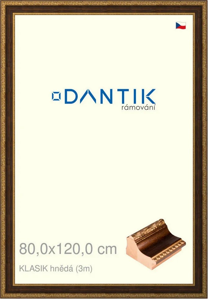 DANTIK rámeček 80x120 | KLASIK hnědá (Plexi Čiré)