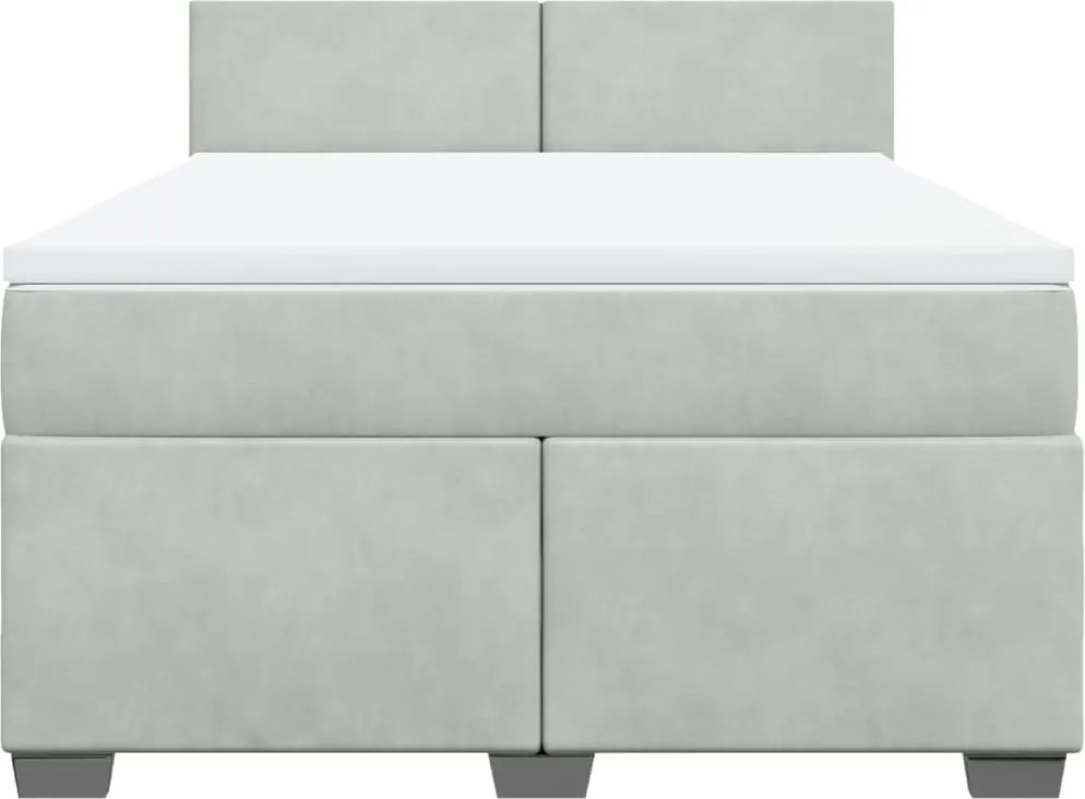 Box spring postel s matrací světle šedá 140x190 cm samet 3288600