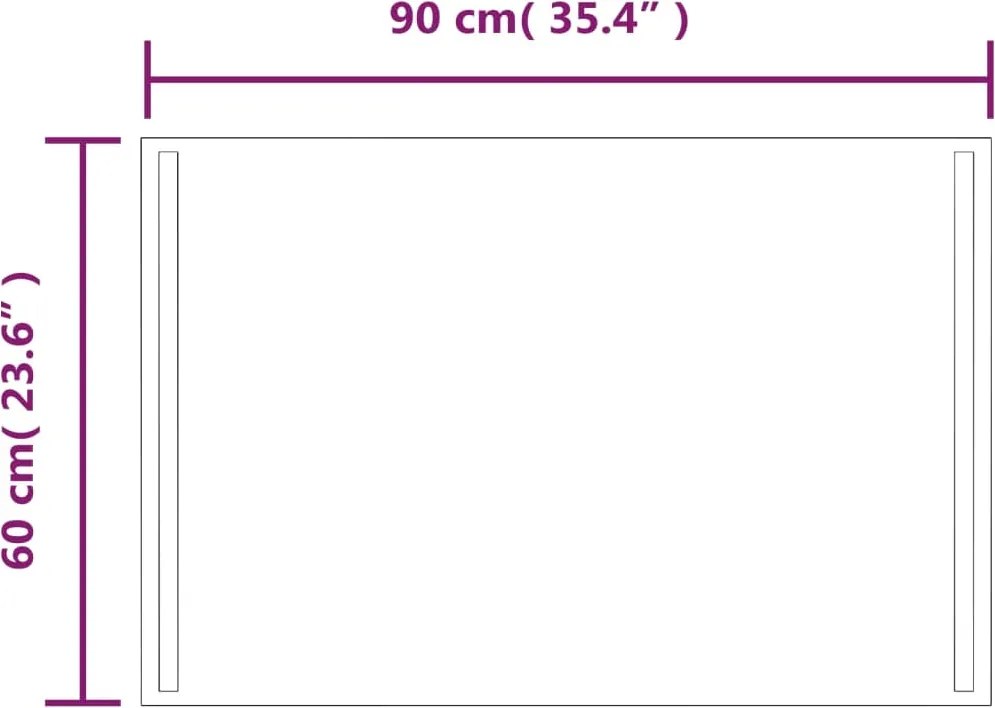 Koupelnové zrcadlo s LED osvětlením 60x90 cm 3154069
