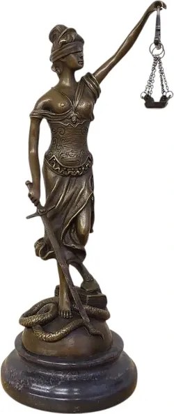 Spravedlnost – Justitia Themis, bronzová socha, elegantní soška bohyně práva