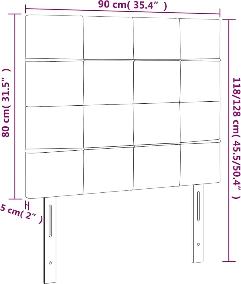 Čelo postele tmavě modré 90x5x118/128 cm sametové 3116372
