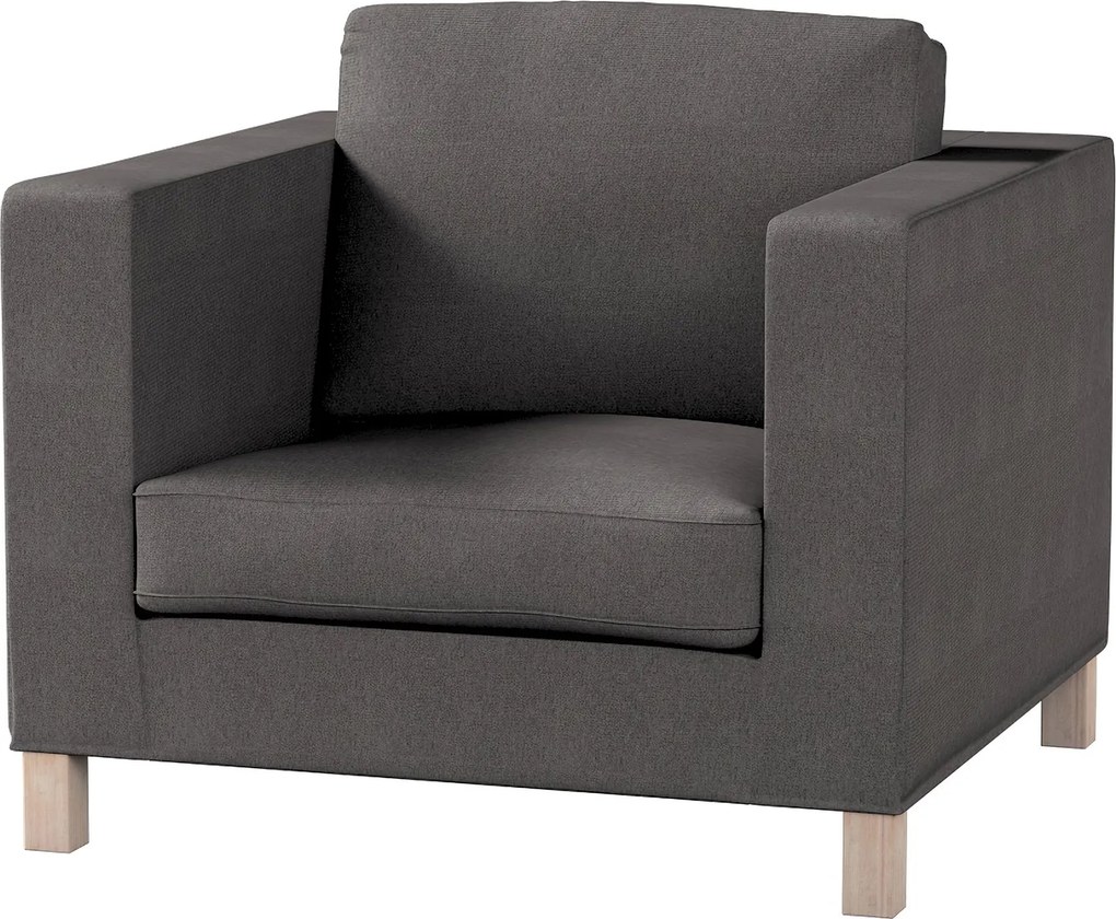 Potah na křesko IKEA Karlanda, krátký barva šedá látka pletený vzor