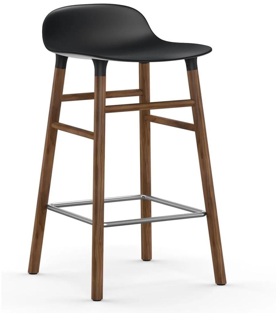 Výprodej Normann Copenhagen designové barové židle Form Barstool Wood (65 cm, černá, ořech)