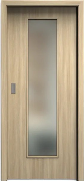 SAPELI ELEGANT KOMFORT M55 - CPL LAMINÁT - POSUVNÉ DVEŘE VČ. ZÁRUBNĚ - dub Hikari Průchozí šířka (cm): 110, Průchozí výška (cm): 197