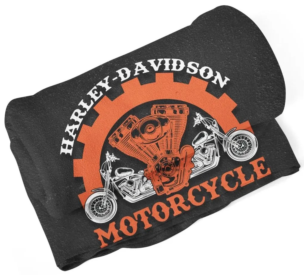 Sablio Deka Harley-Davidson motor Černé pozadí - 150x120 cm