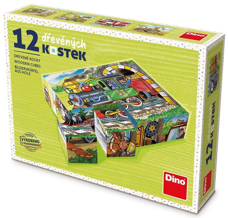Dino Dřevěné kostky Mašinka