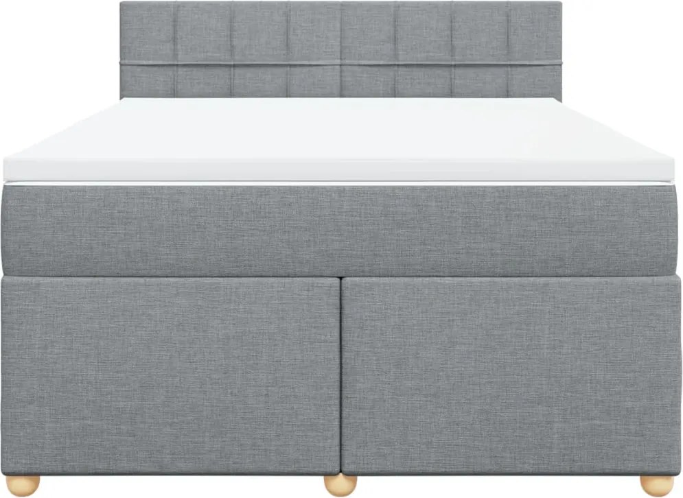 Box spring postel s matrací světle šedá 140 x 200 cm textil 3286703