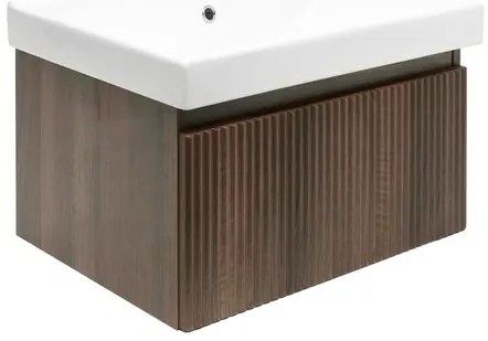 Koupelnová skříňka s umyvadlem SAT Evolution 58x30x44,8 cm ořech mat SATEVO60NAU1
