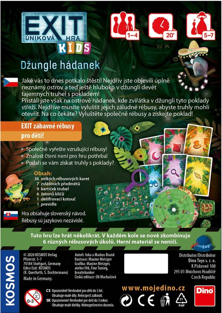 DINO Hra úniková exit pro děti Džungle hádanek *SPOLEČENSKÉ HRY* dn55447
