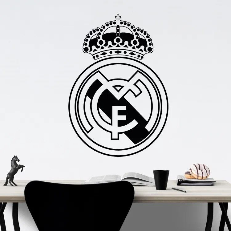Znak fotbal Real Madrid - vinylová samolepka na zeď 100x70cm