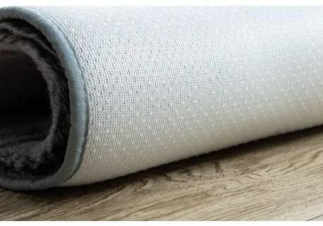 Kusový Moderní pratelný koberec LAPIN Shaggy, protiskluzový, černý, slonová velikost 133x180 cm | krásné koberce cz