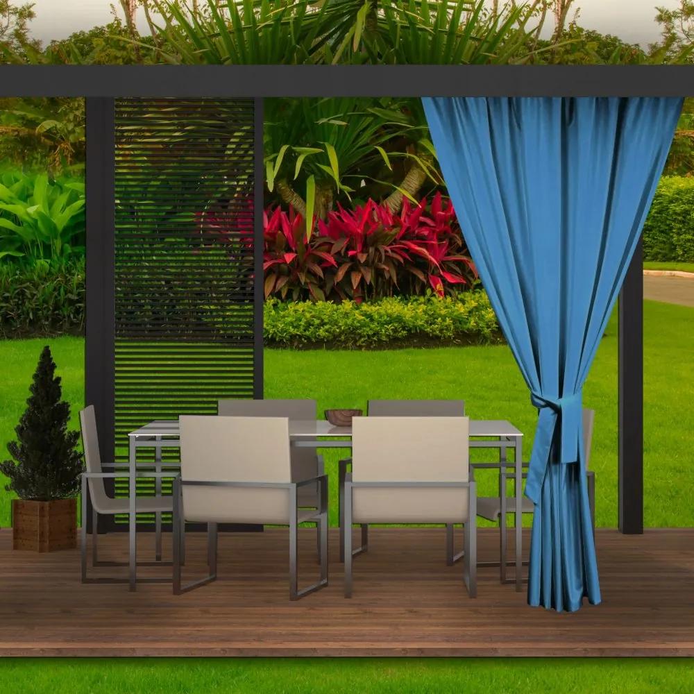 Zahradní voděodolný závěs do altánku v modré barvě Šířka: 155 cm | Délka: 220 cm