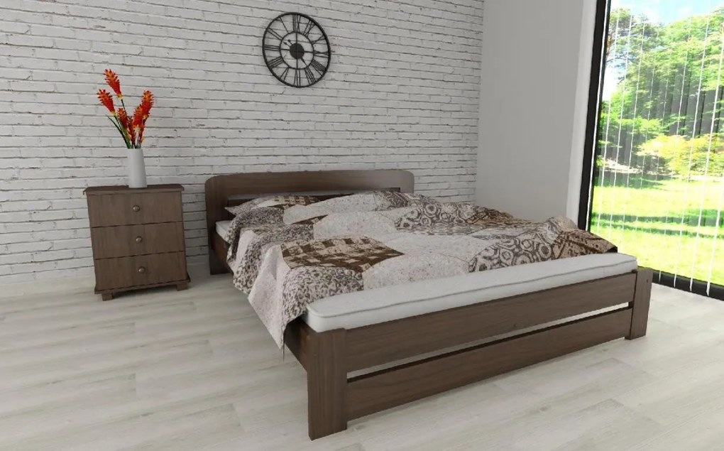 ComfortMatrace Postel z masivu borovice LILI+rošt ZDARMA 140x200 cm Barva: ořech