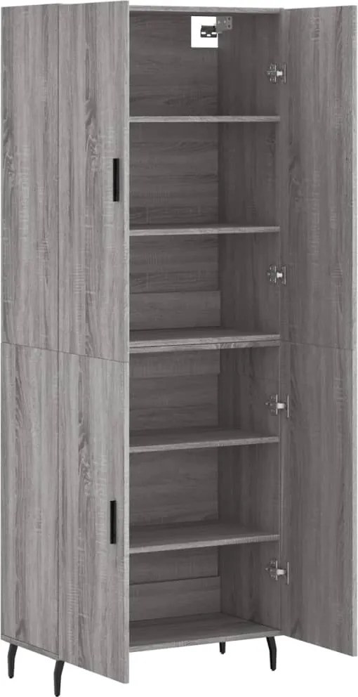 Skříň highboard šedá sonoma 69,5 x 34 x 180 cm kompozitní dřevo 3195697