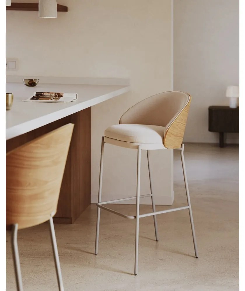 Béžová/v přírodní barvě barová židle (výška sedáku 65 cm) Eamy – Kave Home