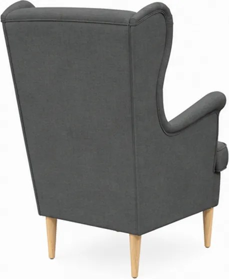 relaxační křeslo, ušák, dřevo/kov/látka, 102x80x66 cm, nohy světlé/tmavě šedá, Dekorino KR20260125