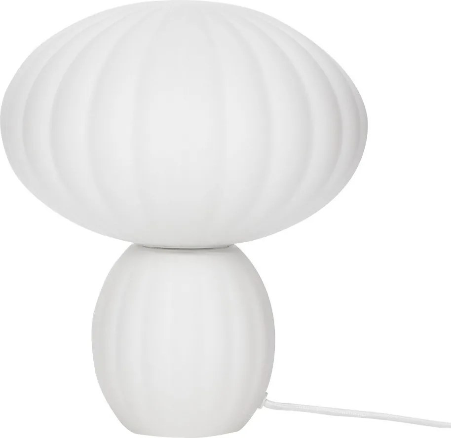 Bílá skleněná stolní lampa (výška 28 cm) Kumu – Hübsch