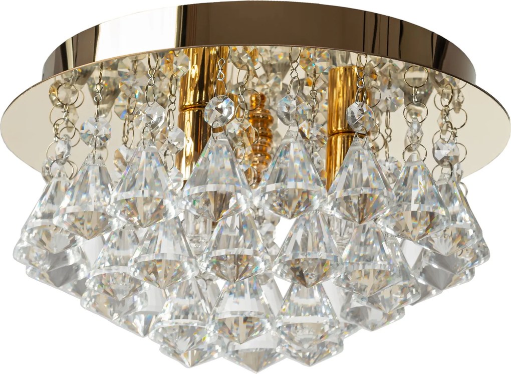 Toolight - Křišťálová závěsná svítilna G9 3x40W APP1038-C, zlatá, OSW-06821