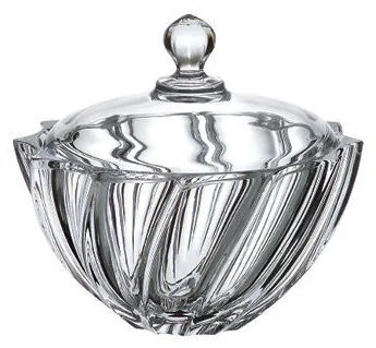 Bohemia Crystal Dóza s víčkem Scallop 190mm