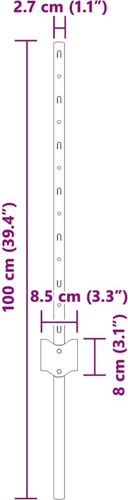 Zabudovaný plotový sloupek 22 ks Zelená 100 cm 3335914