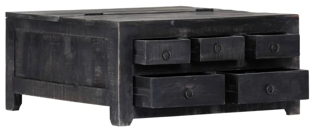 Konferenční stolek černý 65 x 65 x 30 cm masivní mangovník - Default Title