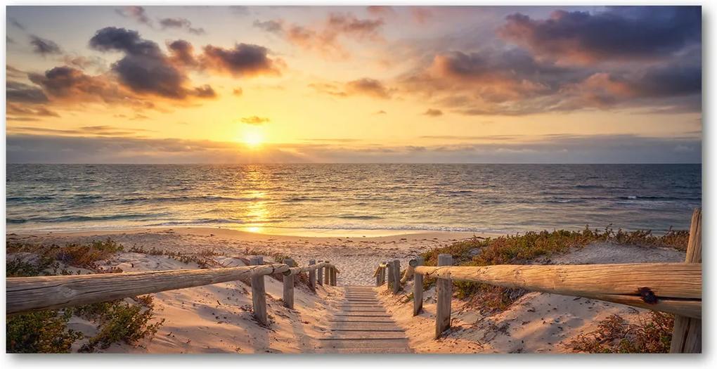 Foto obraz skleněný horizontální Stezka na pláž