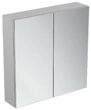 Ideal Standard Mirror&Light - Zrcadlová skříňka s LED osvětlením a zásuvkou, 700x700 mm, hliník T3439AL