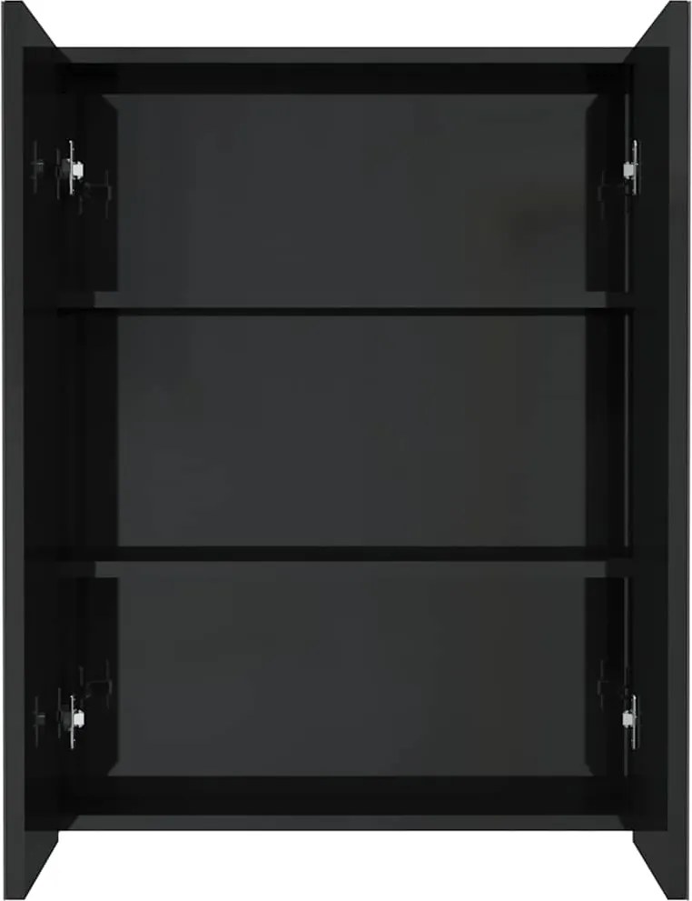 Koupelnová skříňka se zrcadlem 60 x 15 x 75 cm MDF zářivě černá 331524