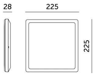 LED Koup. svítidlo se senzorem NIVERA LED/12W/230V IP54 22,5x22,5 cm bílá + DO