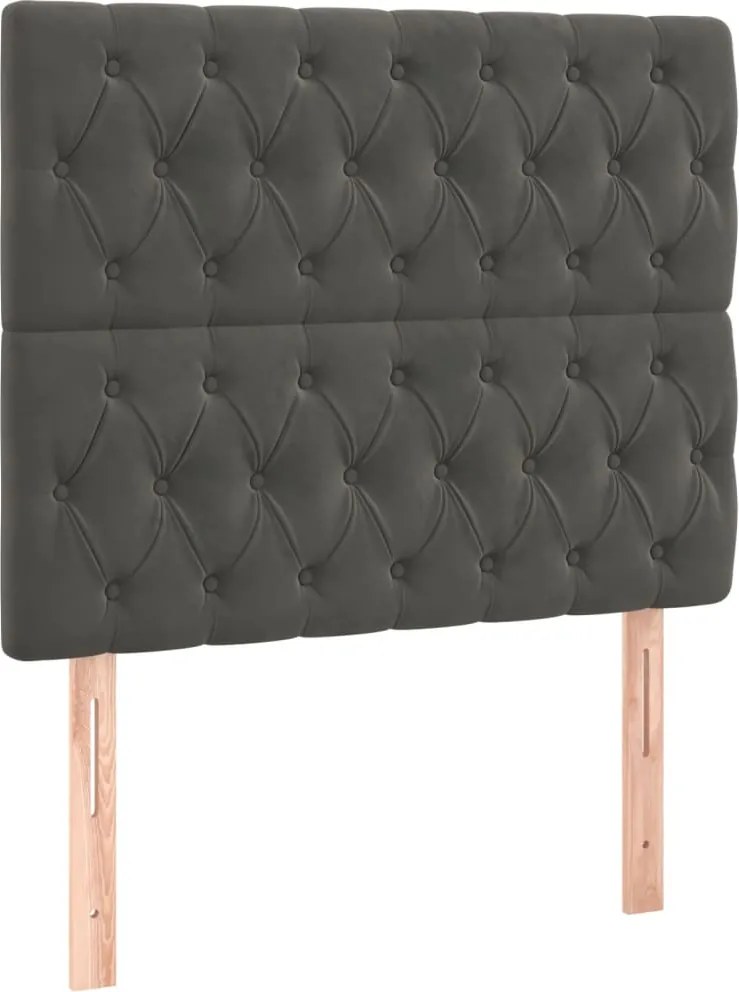 Box spring postel s matrací tmavě šedá 100x200 cm samet 3138008